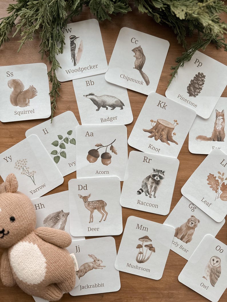 Woodland Flashcards: Montessori Homeschool Nature Cards (digital ...