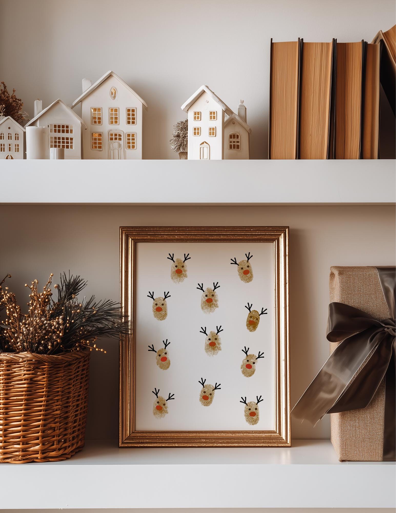 Toddler Fingerprint Reindeer Art | Diy Christmas Keepsake | Kids ...