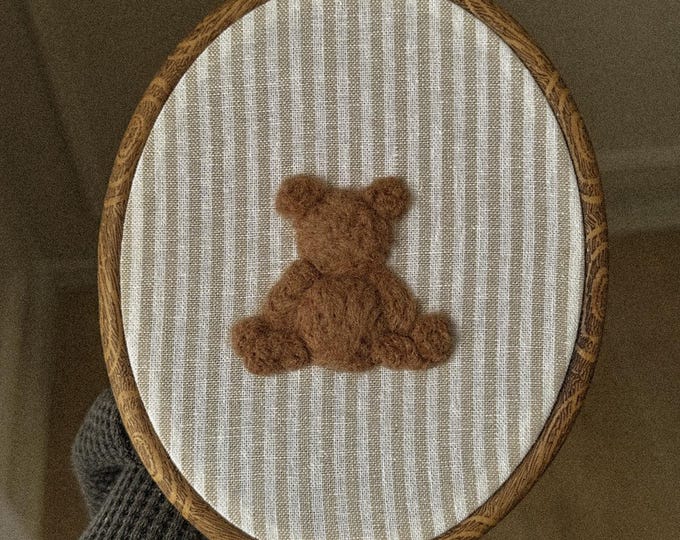 Embroidered Teddy Bear Wall Decor for Nursery | Gender Neutral Nursery ...