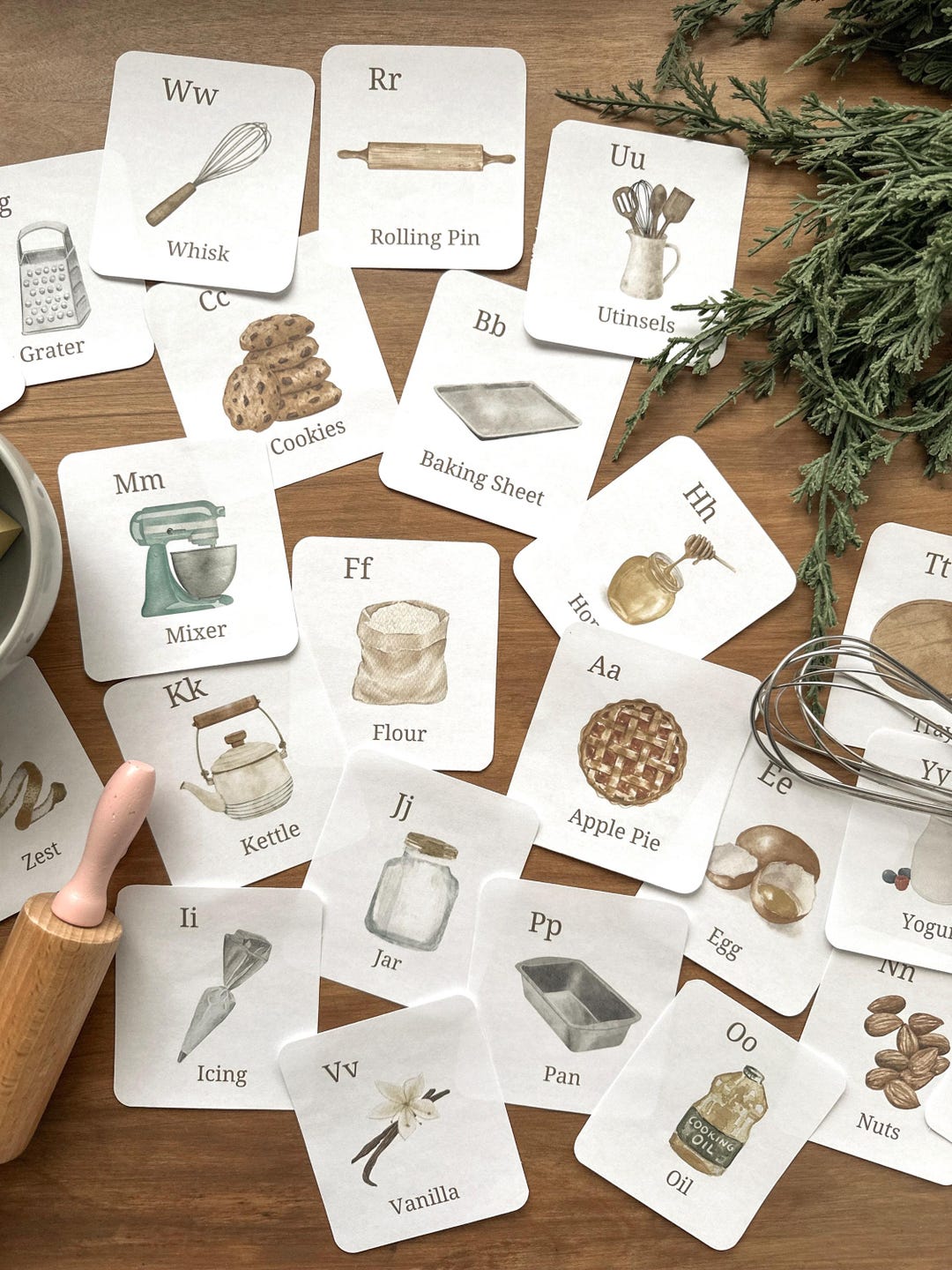 Baking Flashcards for Toddlers | Montessori Homeschool Activity ...