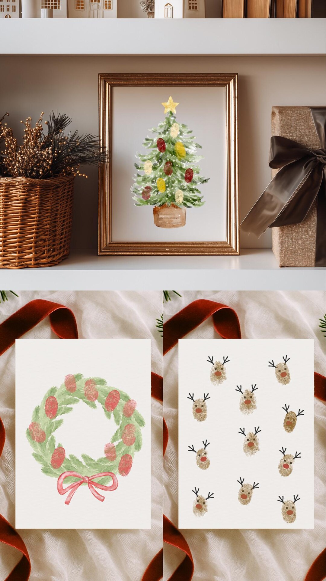 Christmas Toddler Fingerprint Art Bundle –instant Download - Kids ...