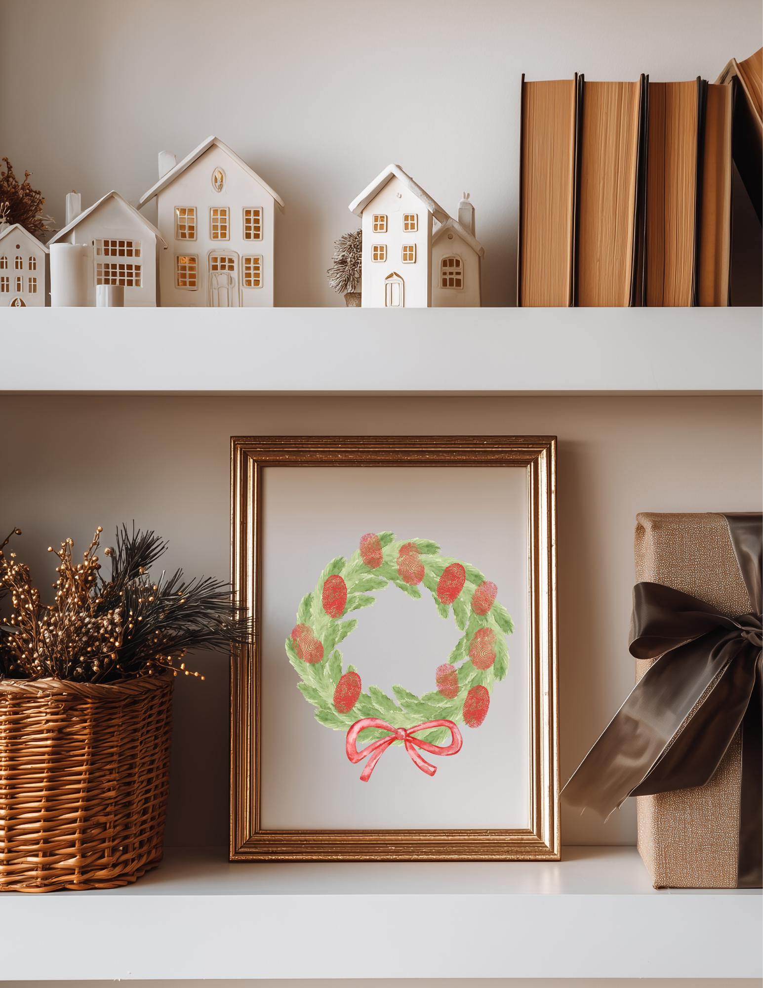 Toddler Fingerprint Christmas Wreath Craft | Diy Holiday Keepsake Art ...