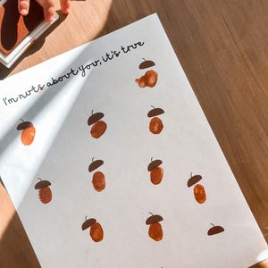Acorn Fingerprint Art | Fall Toddler Craft Keepsake | Kids Autumn ...