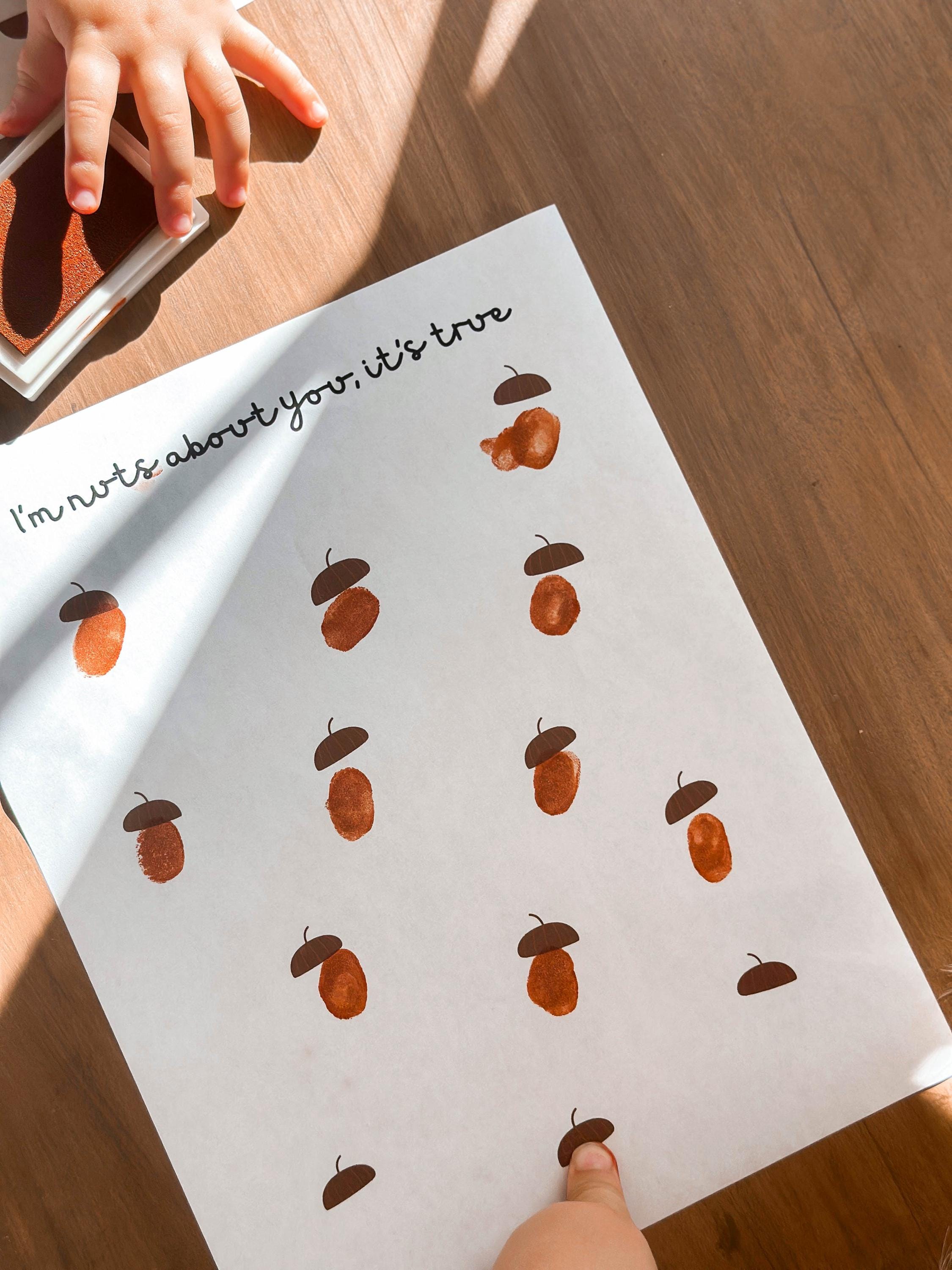Acorn Fingerprint Art | Fall Toddler Craft Keepsake | Kids Autumn ...