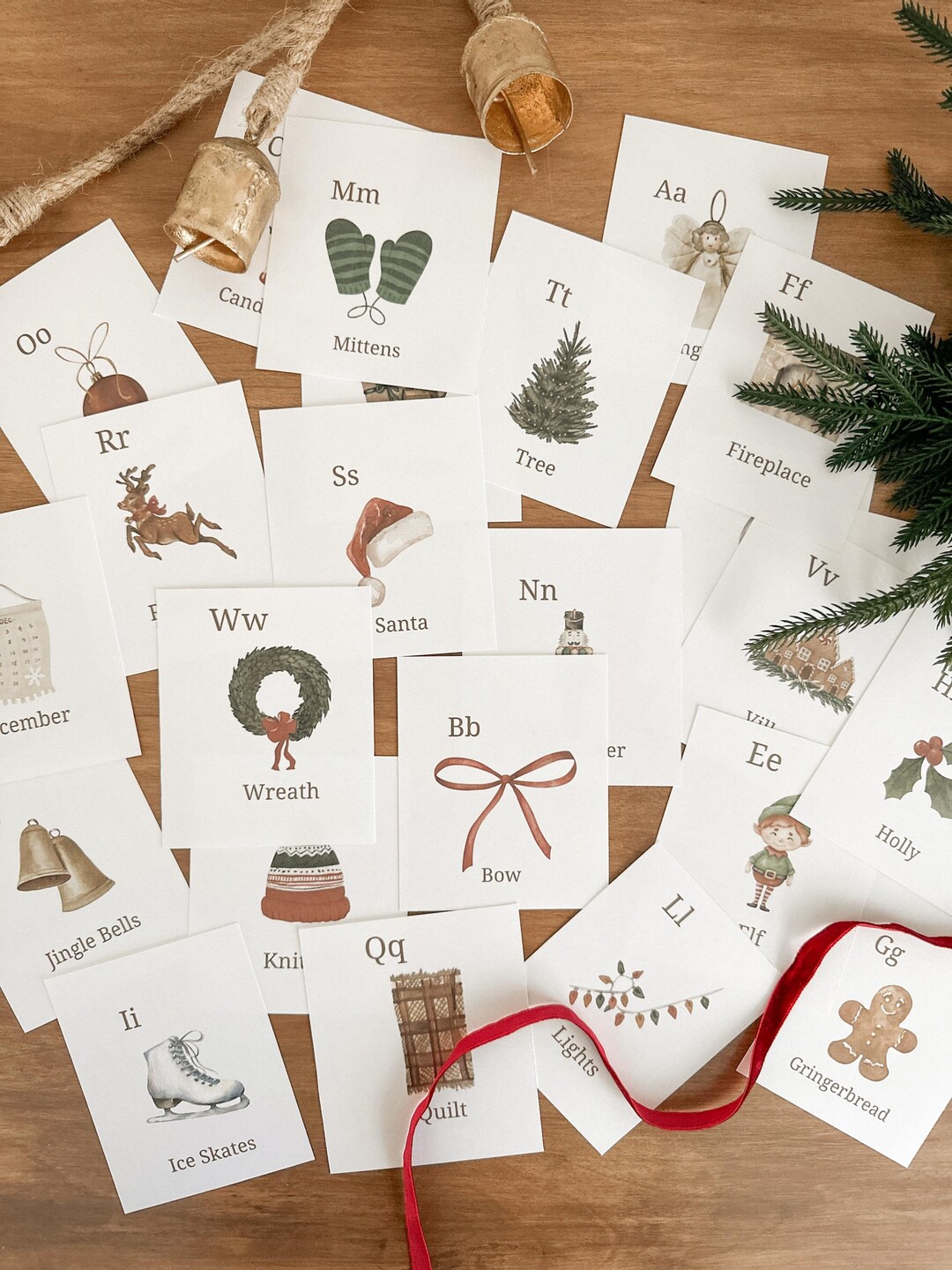 Christmas Alphabet Flashcards: Homeschool ABC Cards (digital Download ...