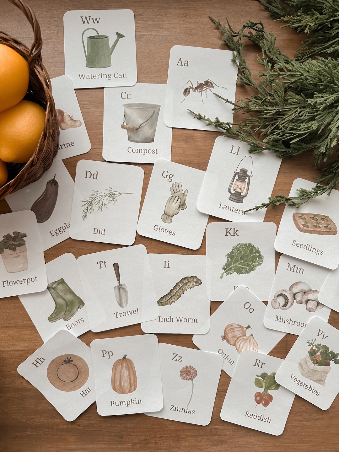 Garden Flashcards: Montessori Homeschool Nature Cards (digital Download ...