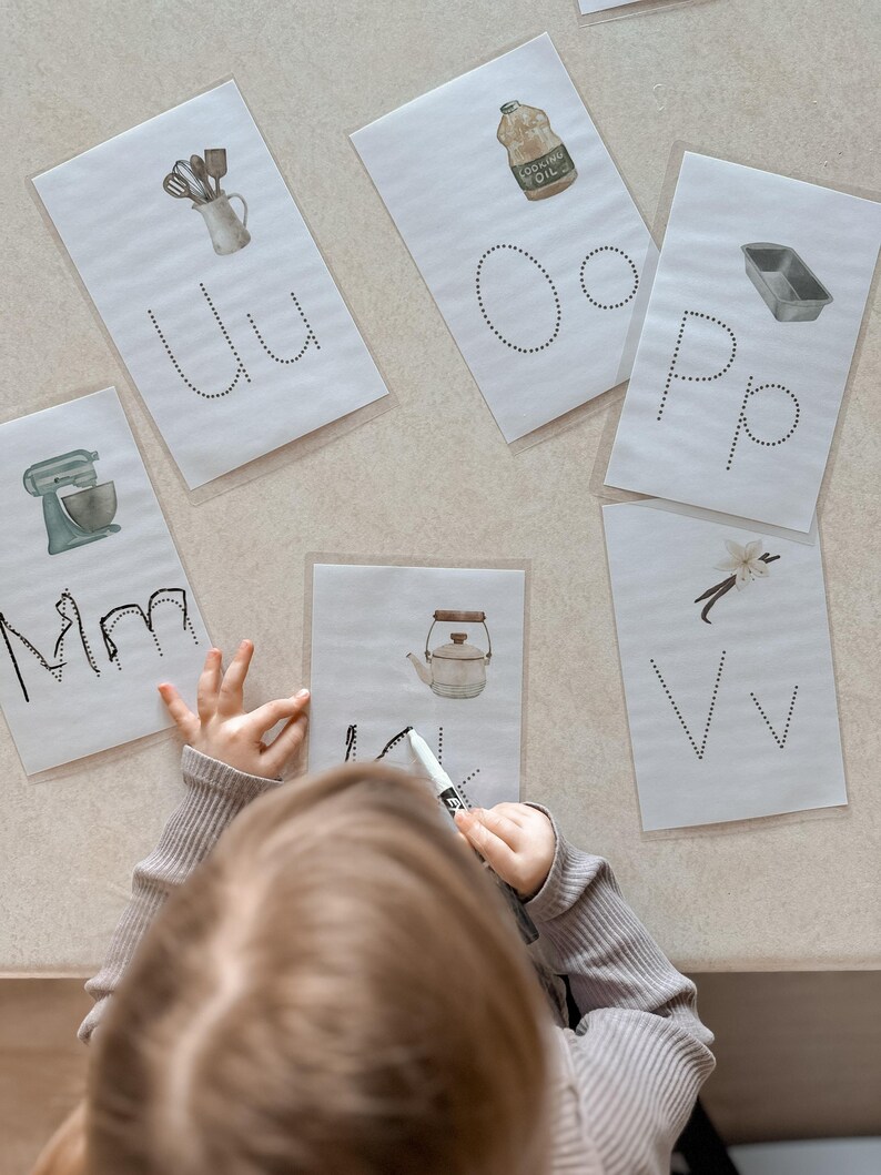Baking ABC Tracing Cards: Kitchen Theme Printable (PDF) - Etsy