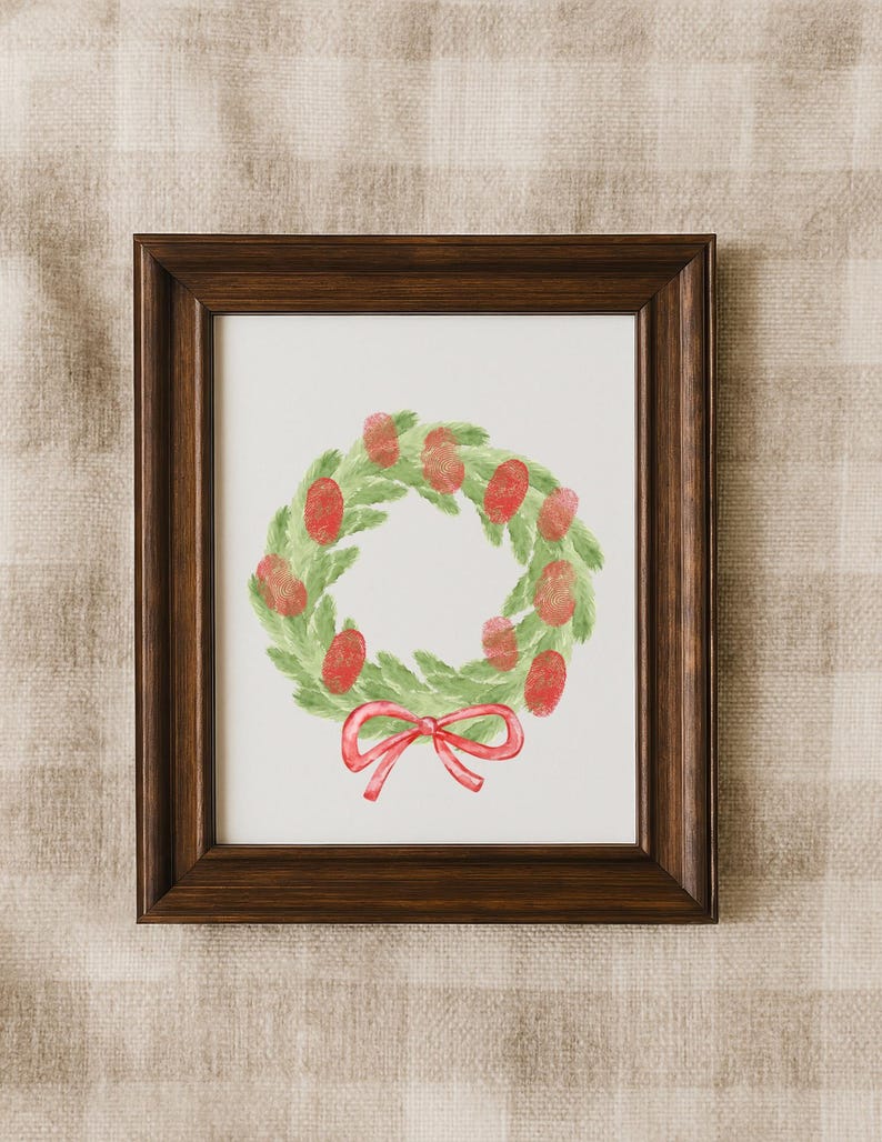 Toddler Fingerprint Christmas Wreath Craft | Diy Holiday Keepsake Art ...