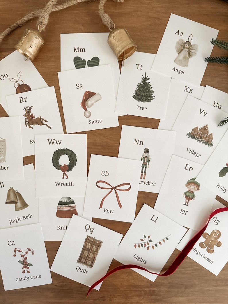 Christmas Alphabet Flashcards: Homeschool ABC Cards (digital Download ...