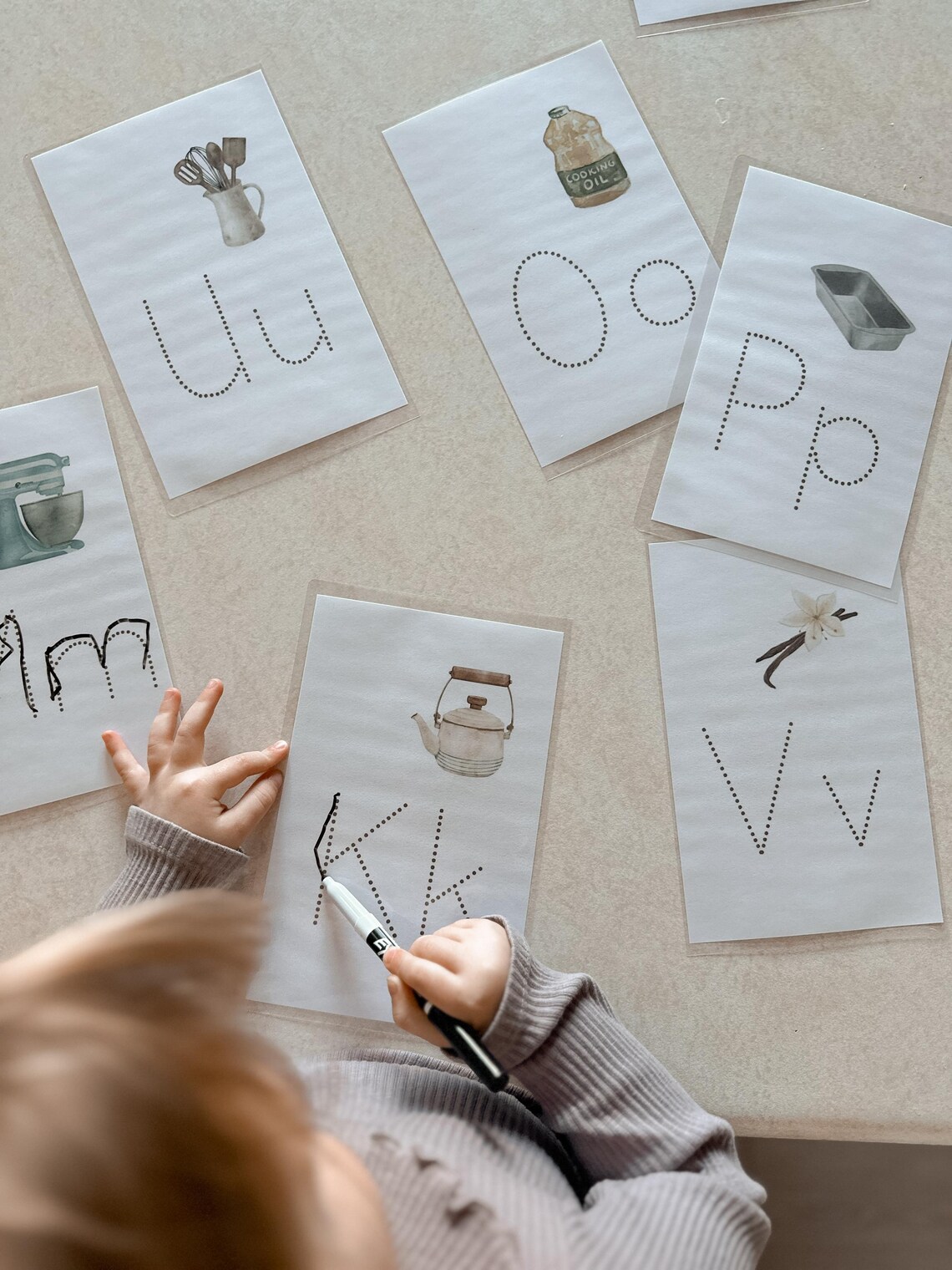 Baking ABC Tracing Cards: Kitchen Theme Printable (PDF) - Etsy
