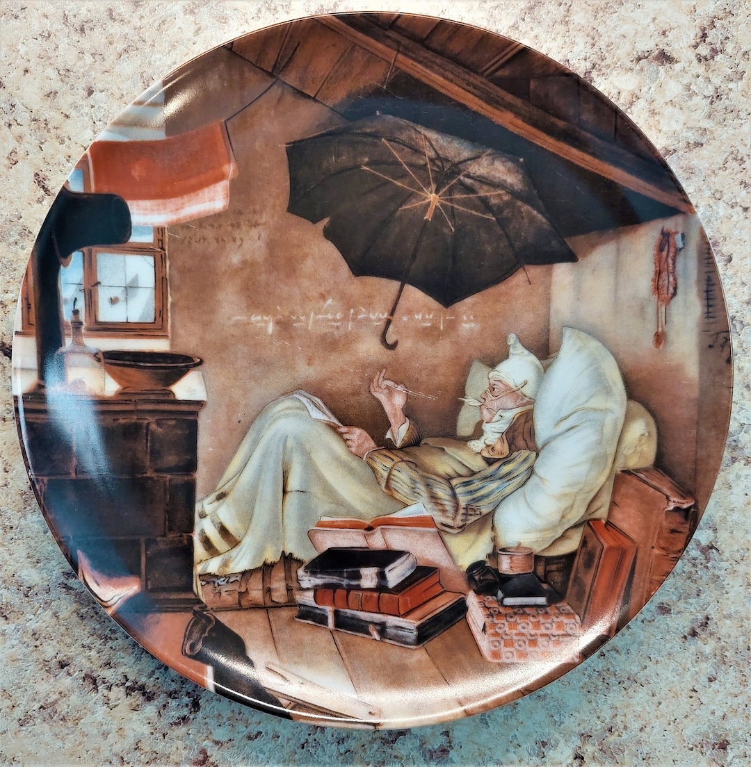 The Poor Poet, Famous 1839 Painting on Collectible Plate, Carl Spitzweg ...