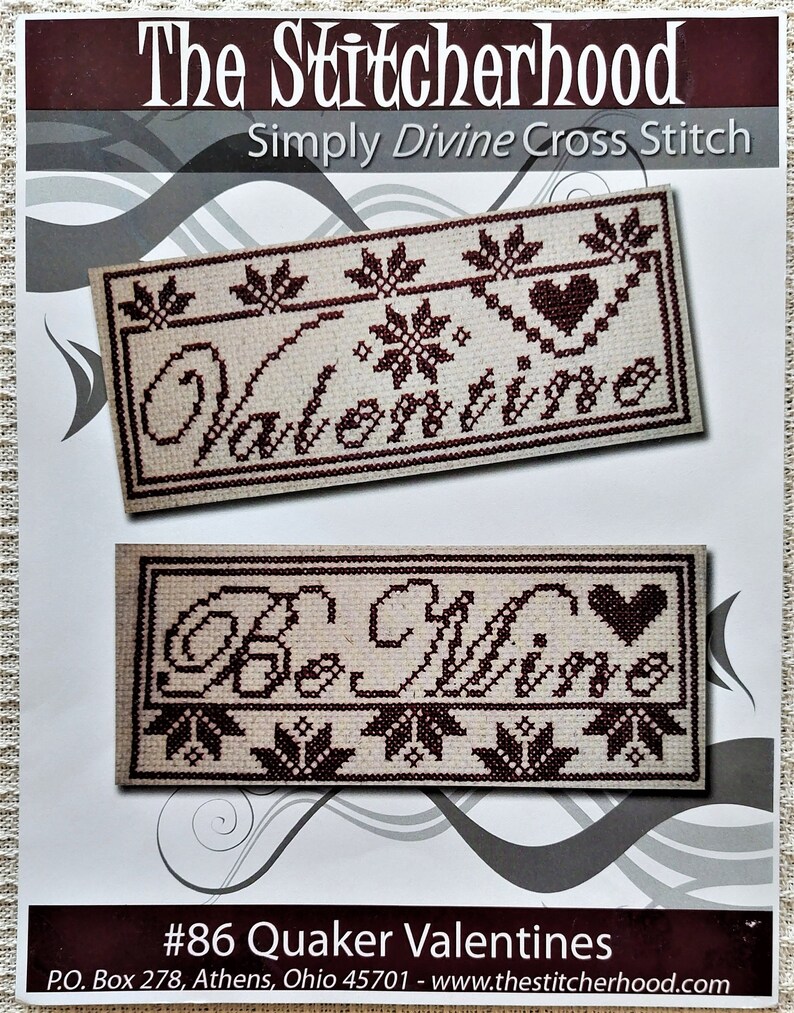 Stitcherhood #86 Quaker Valentines, 2 Cross Stitch Patterns (2011 ...