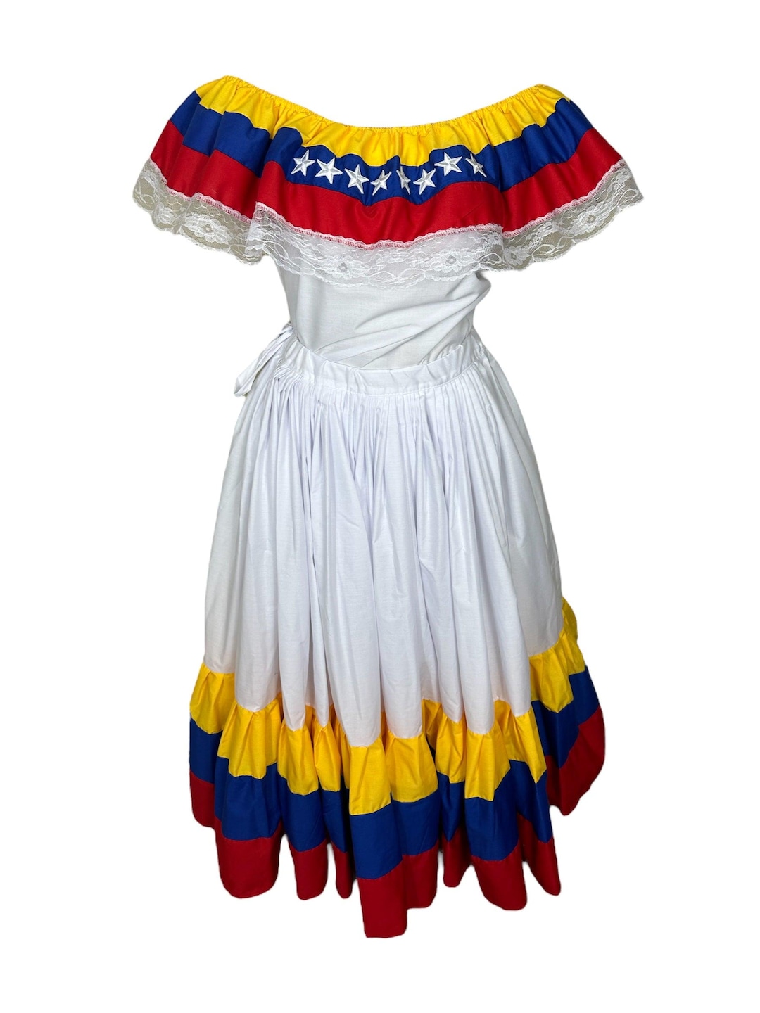 Traditional Venezuela Dress With White Stars Wide - Etsy