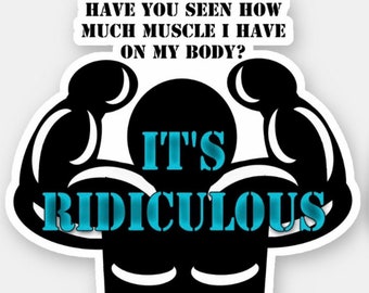 Decal Sticker Bodybuilder Muscle Gym Physical Exercise Balance Strength ...