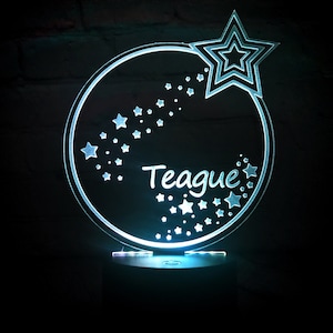 Star Night Light Name Gift Light up Led Lamp Engraved Personalized Name ...