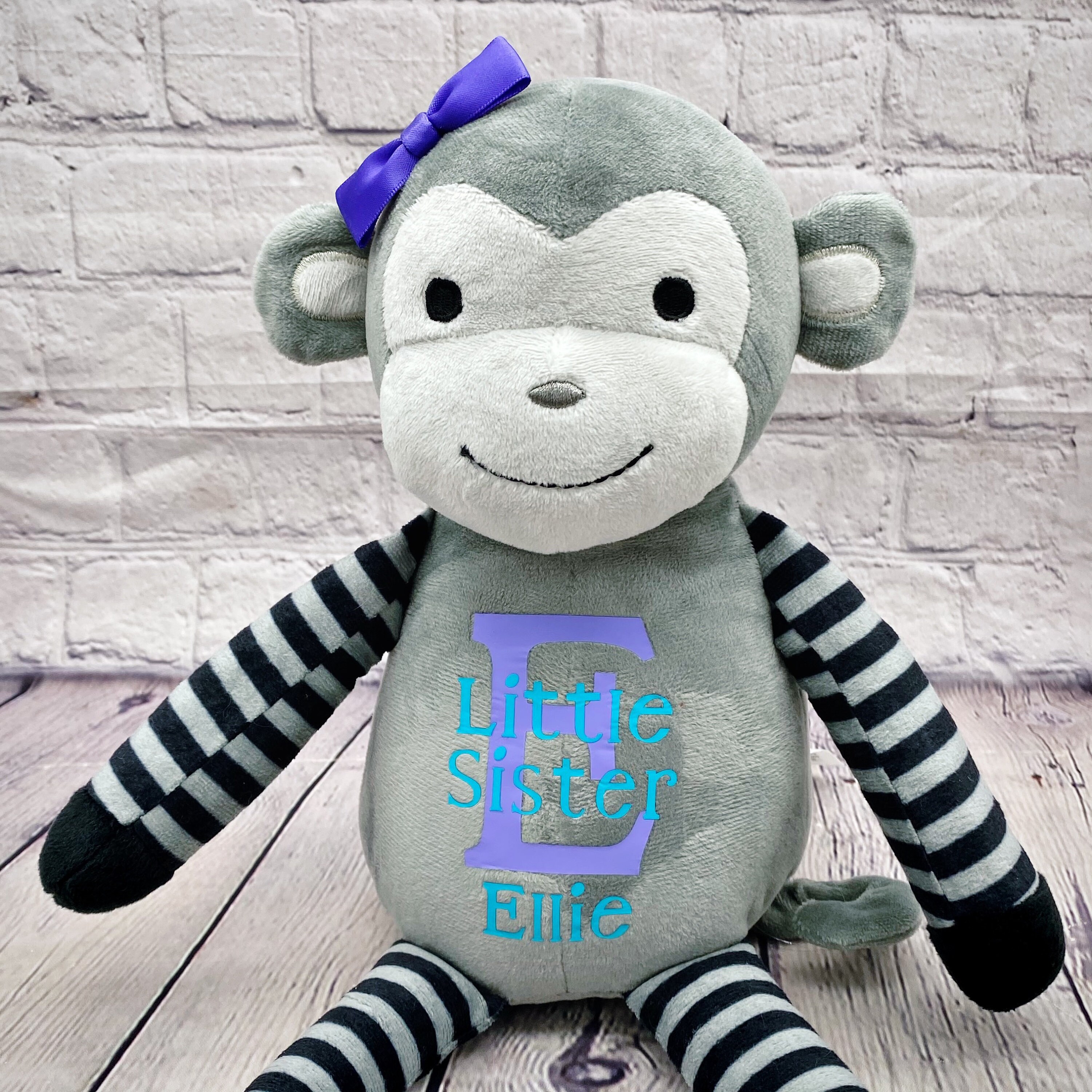 Personalized Little Sister Gift Stuffed Animal Birth | Etsy