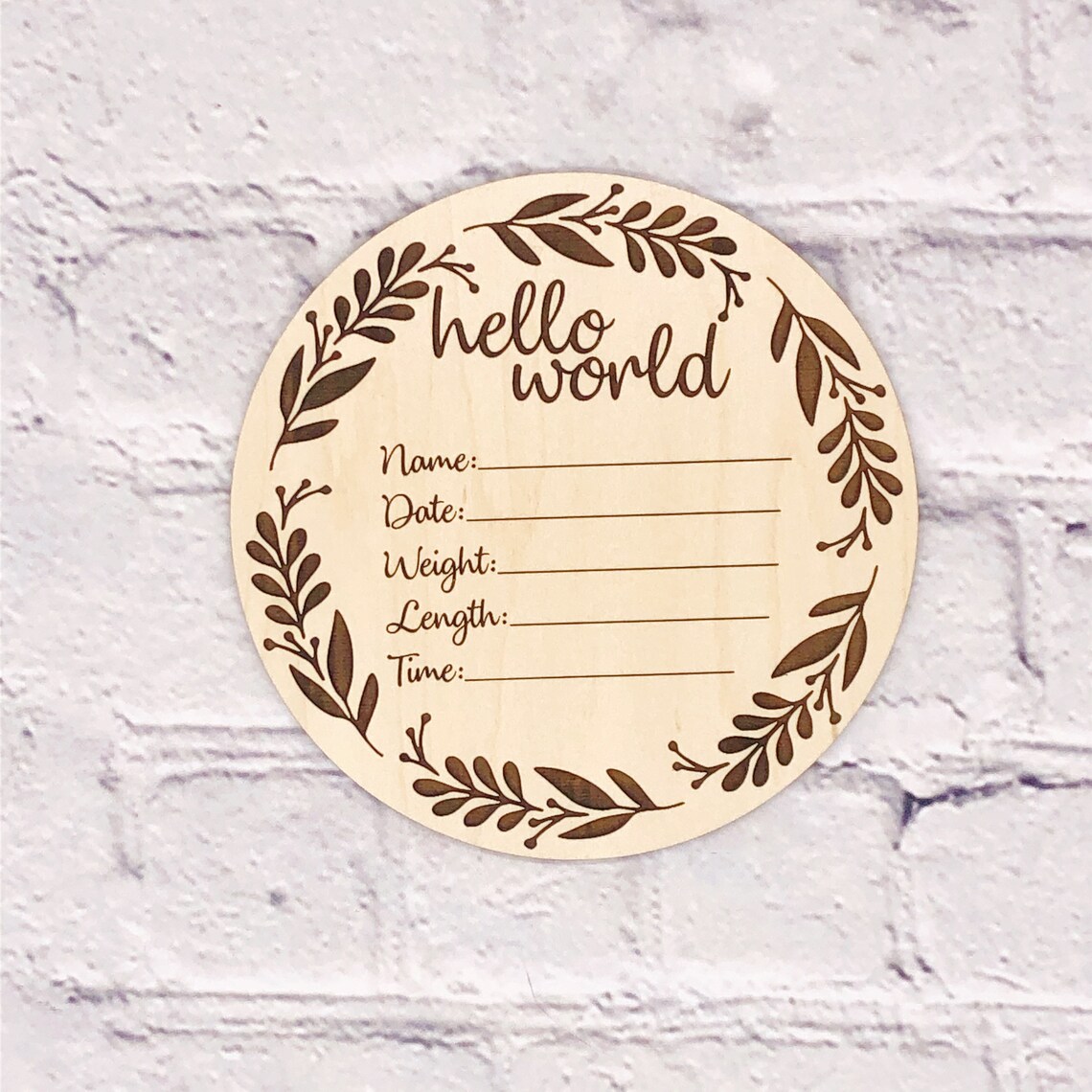 Birth Announcement Wood Disc Newborn Photography Prop Baby - Etsy