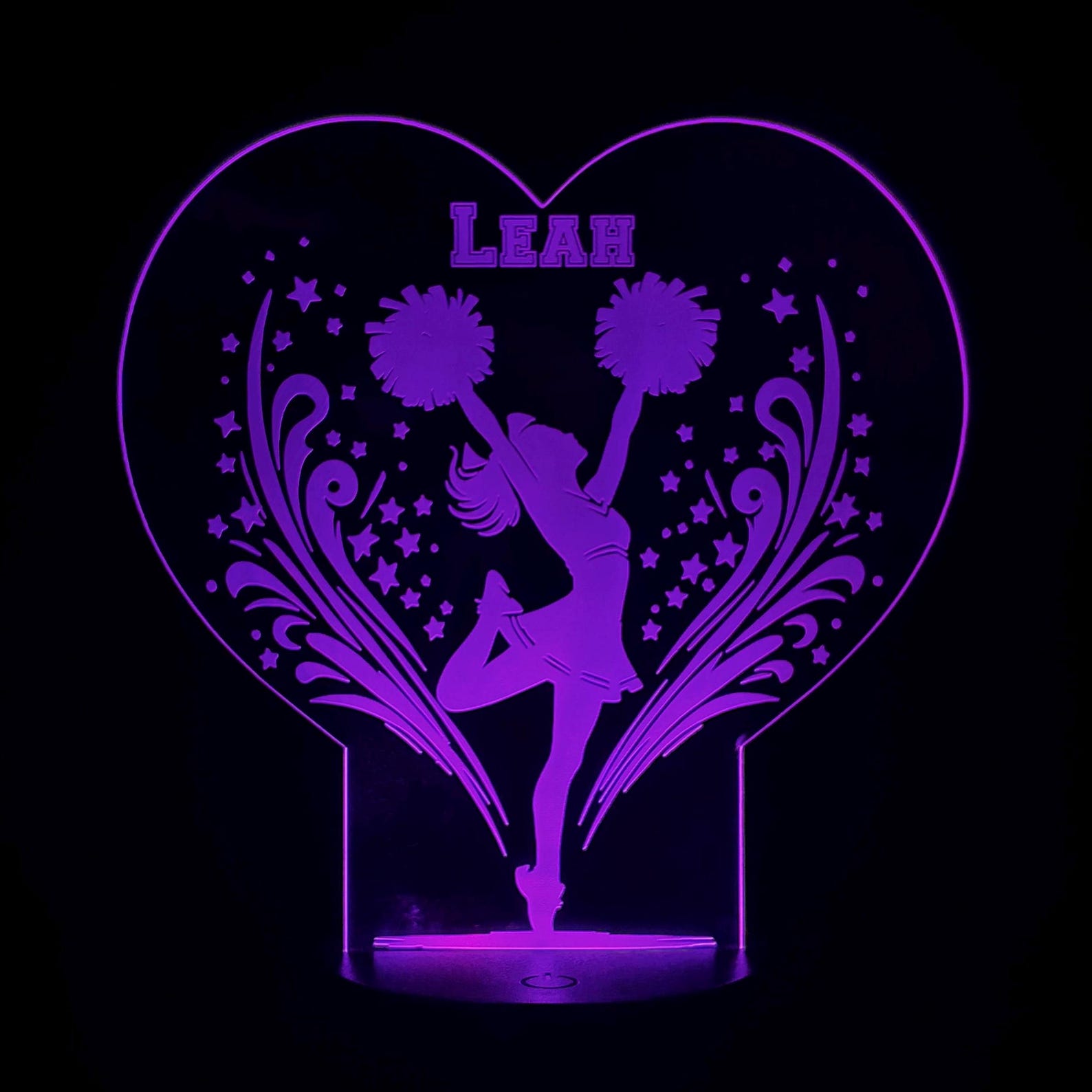 Personalized Cheerleading LED Lamp: Engraved Name Night Light - Etsy