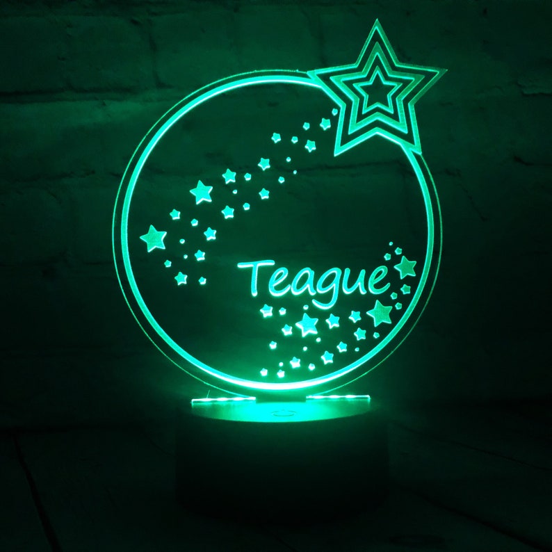 Star Night light name gift light up led lamp engraved | Etsy