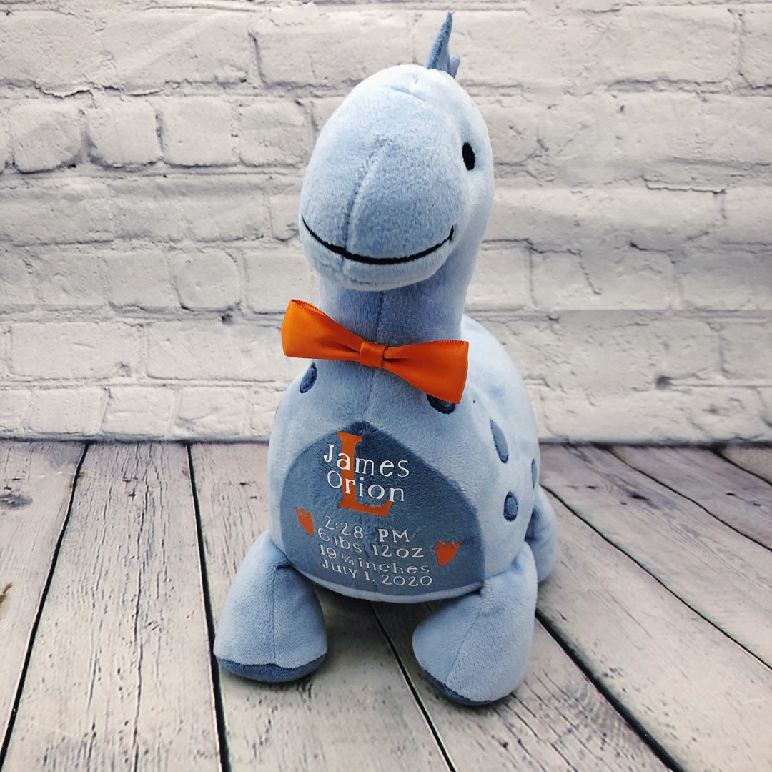Stuffed Animal Birth Announcement Dinosaur Birth Stats Baby Gift ...