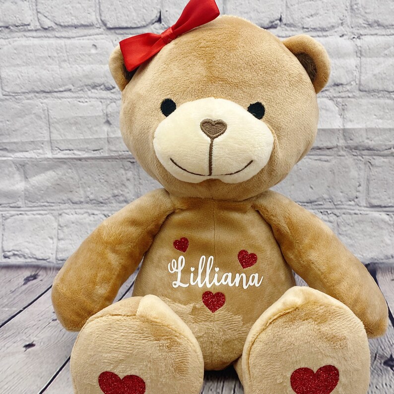 Personalized Teddy Bear Plush Custom Name Stuffed Animal - Etsy