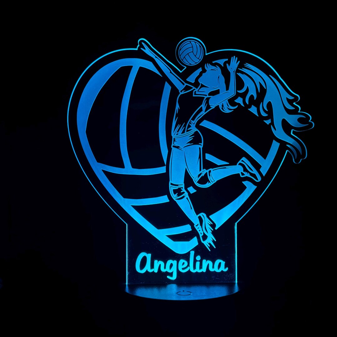Personalized Volleyball LED Lamp: Engraved Name Night Light - Etsy