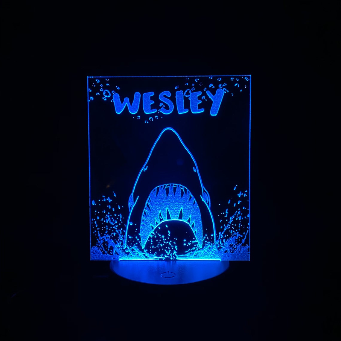 Personalized Shark Night light name gift for teen light up led | Etsy