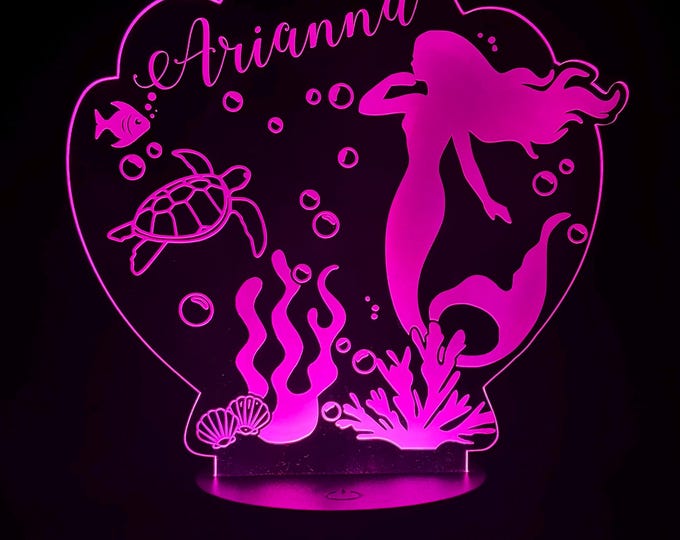 Mermaid Night Light Mermaid Silhouette Candle Holder Mermaid Light Hand ...