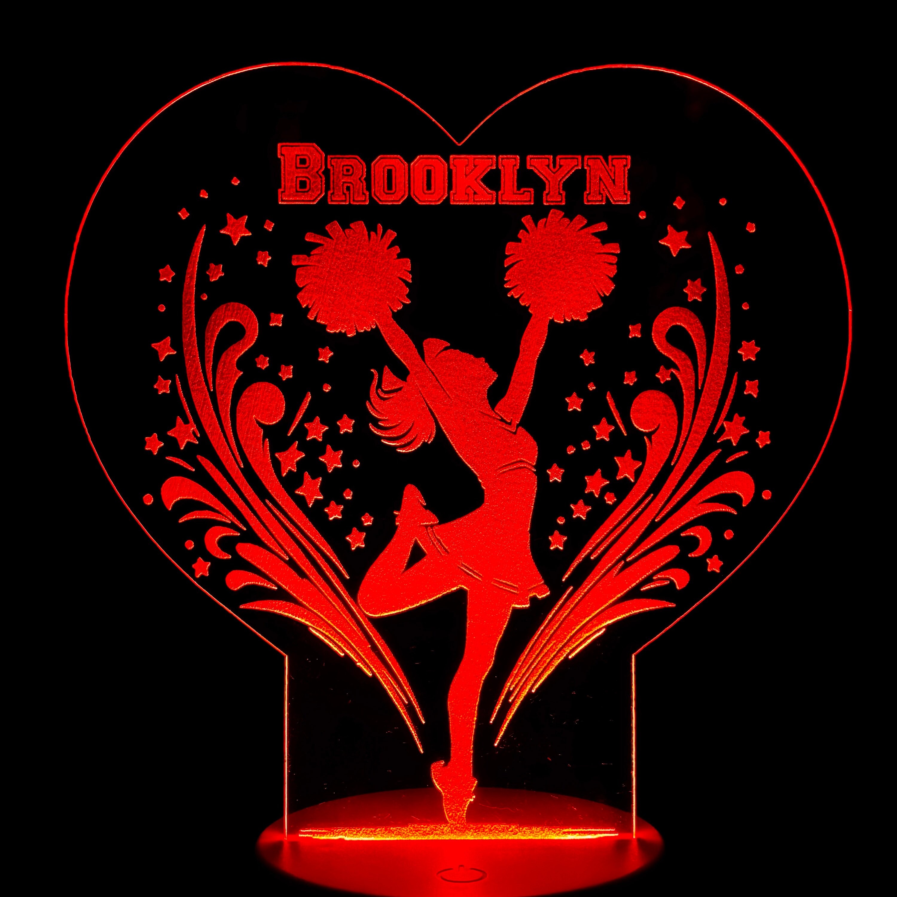 Personalized Cheerleading LED Lamp: Engraved Name Night Light - Etsy