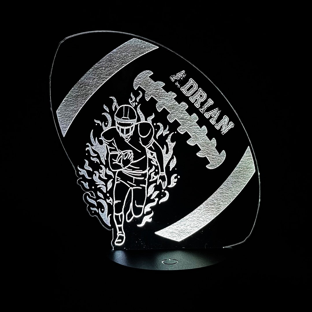 Personalized Football Player Gift LED Lamp Name Nightlight Design Light ...