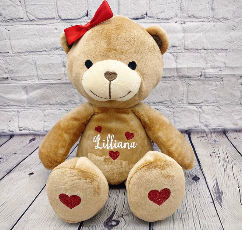 Personalized Teddy Bear Plush Custom Name Stuffed Animal - Etsy