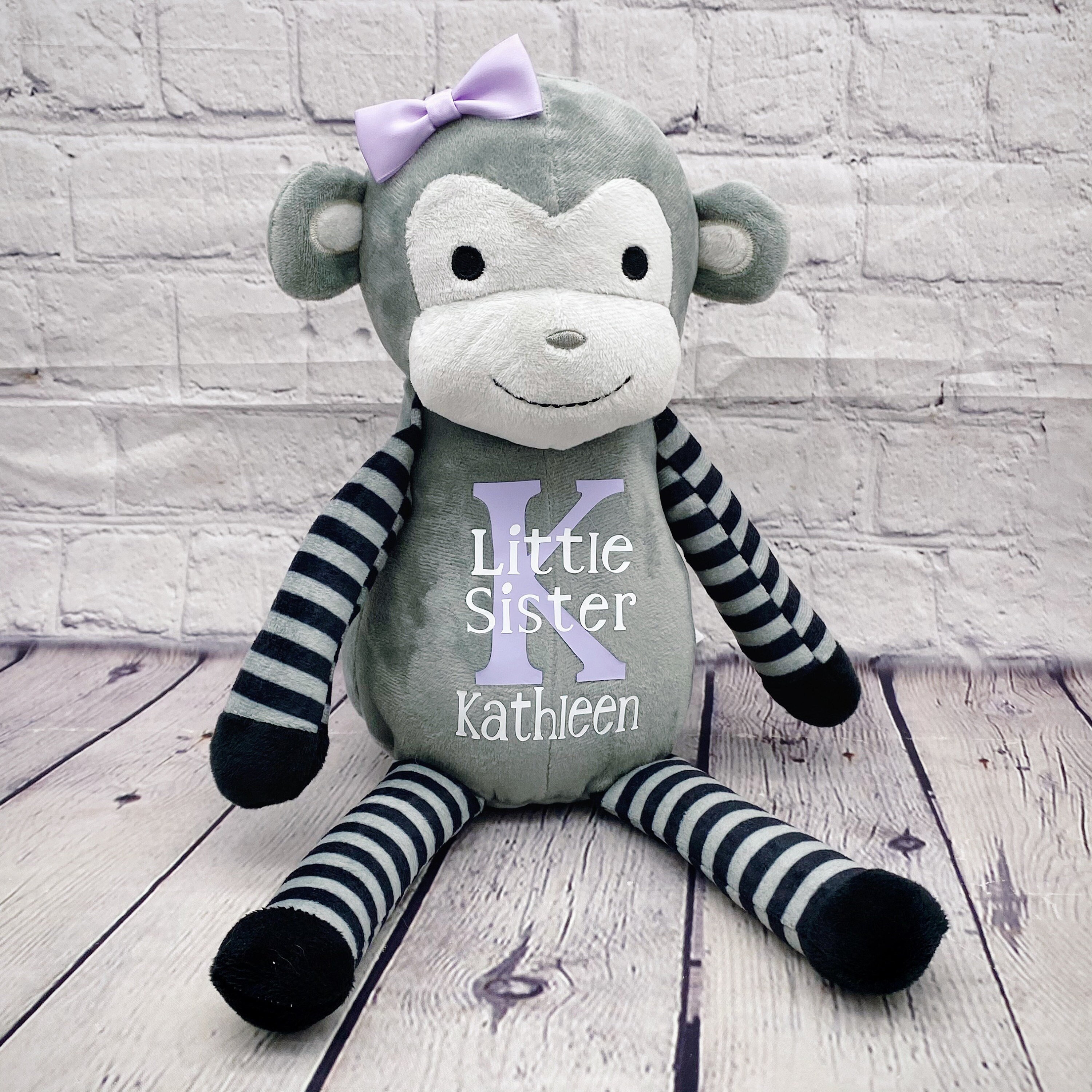 Personalized Little Sister Gift Stuffed Animal Birth | Etsy
