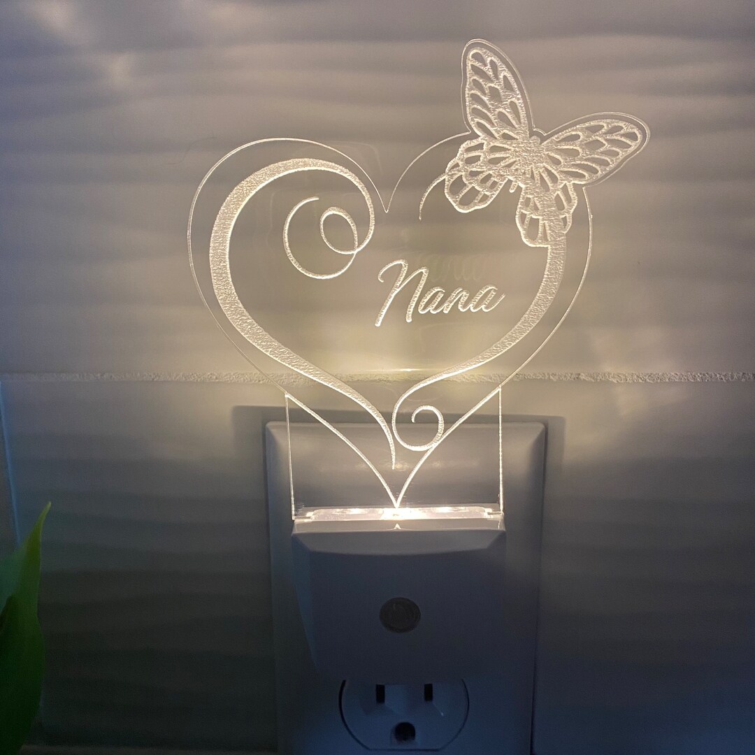 Personalized Night Light Name Gift Light up Engraved Personalized Name ...