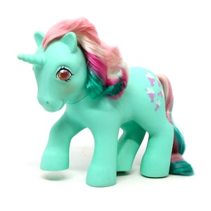 Vintage G1 My Little Pony Twinkle Eye Fizzy Unicorn MLP Green Aqua Teal ...