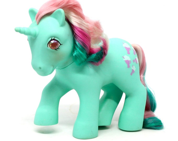 Vintage G1 My Little Pony Twinkle Eye Fizzy Unicorn MLP Green Aqua Teal ...