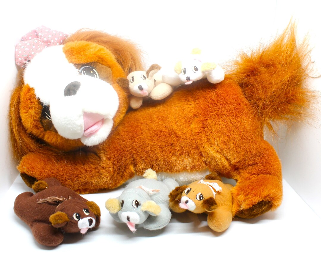Vintage Puppy Surprise Knock off Fakie With 5 Babies 90s Mommy Plush ...