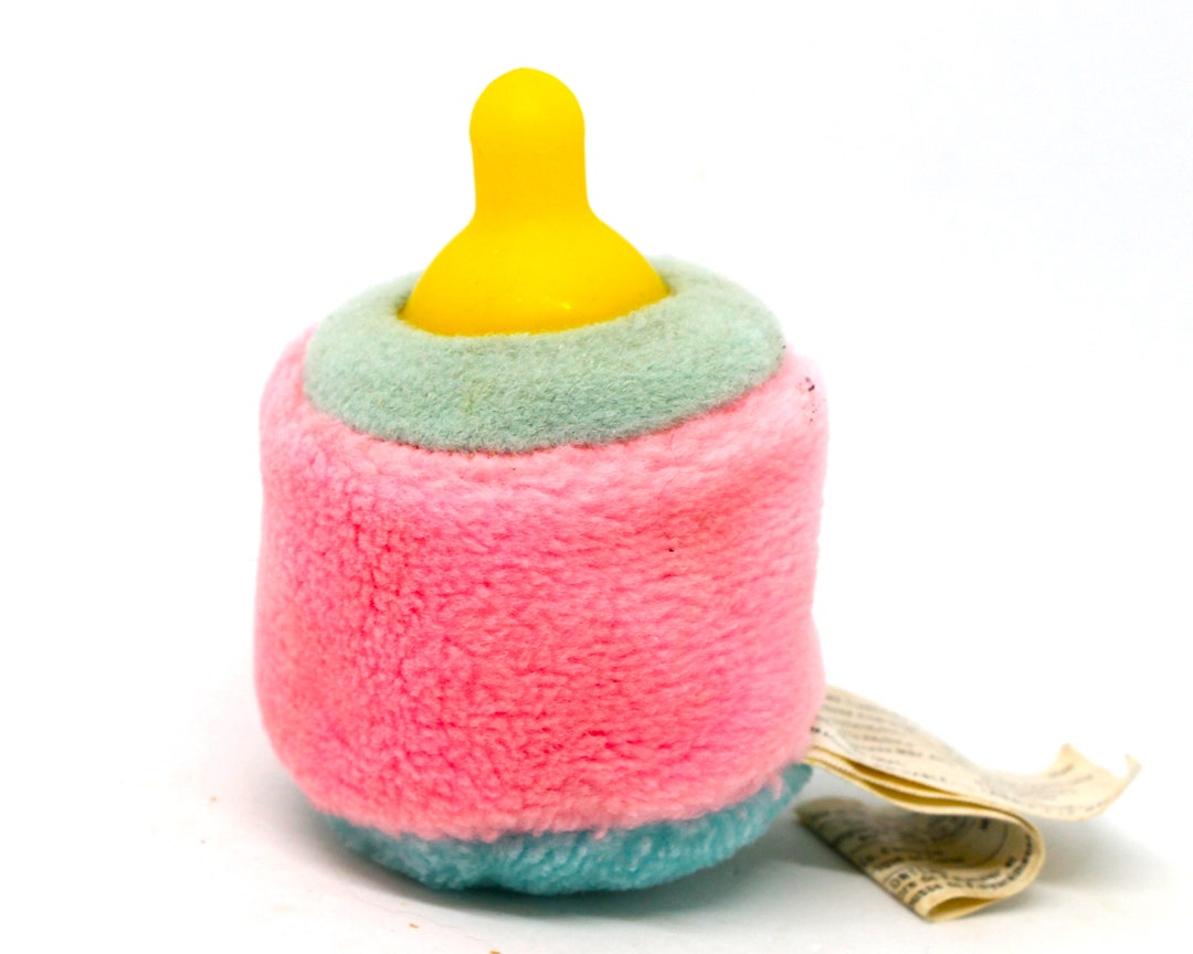 Vintage Mattel Bibsy Bottle Rattle Baby Popple White Plush 1980s 80s ...