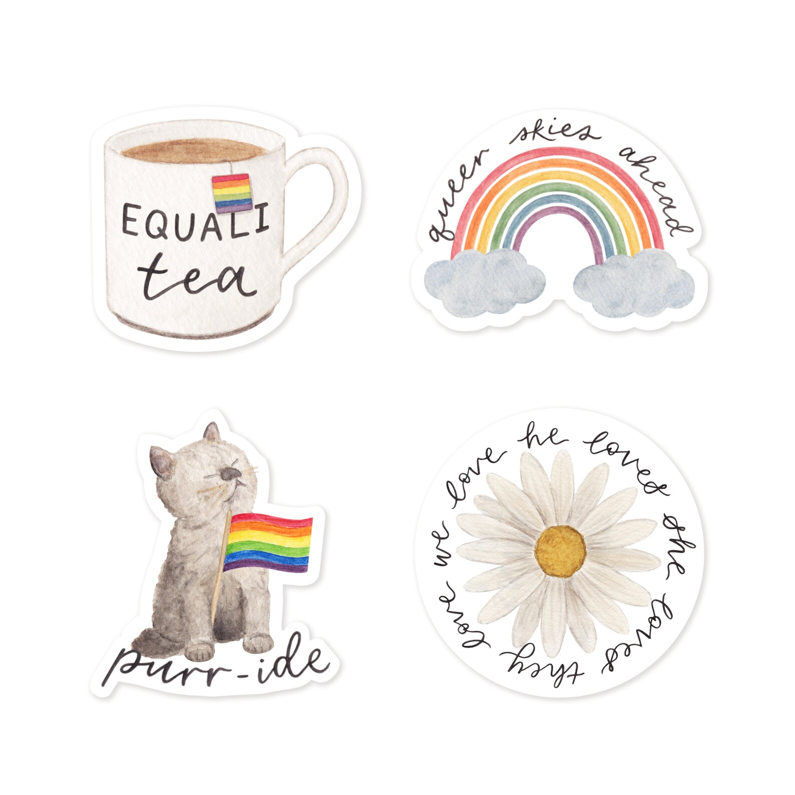 Equali Tea Pride Sticker Equality Sticker Pride Stickers Etsy