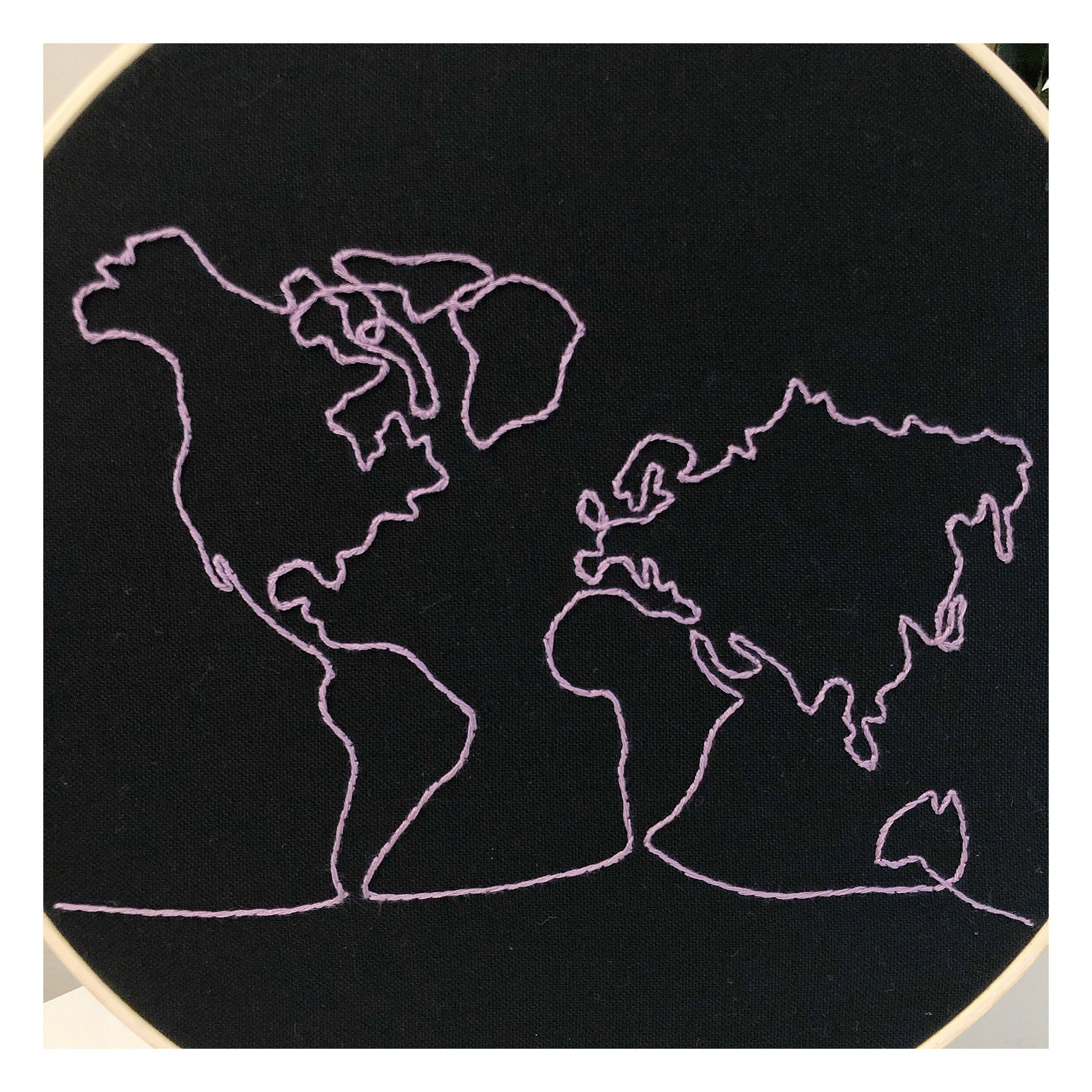Line Art World Map From Btss Performance in MMA 2020 - Etsy