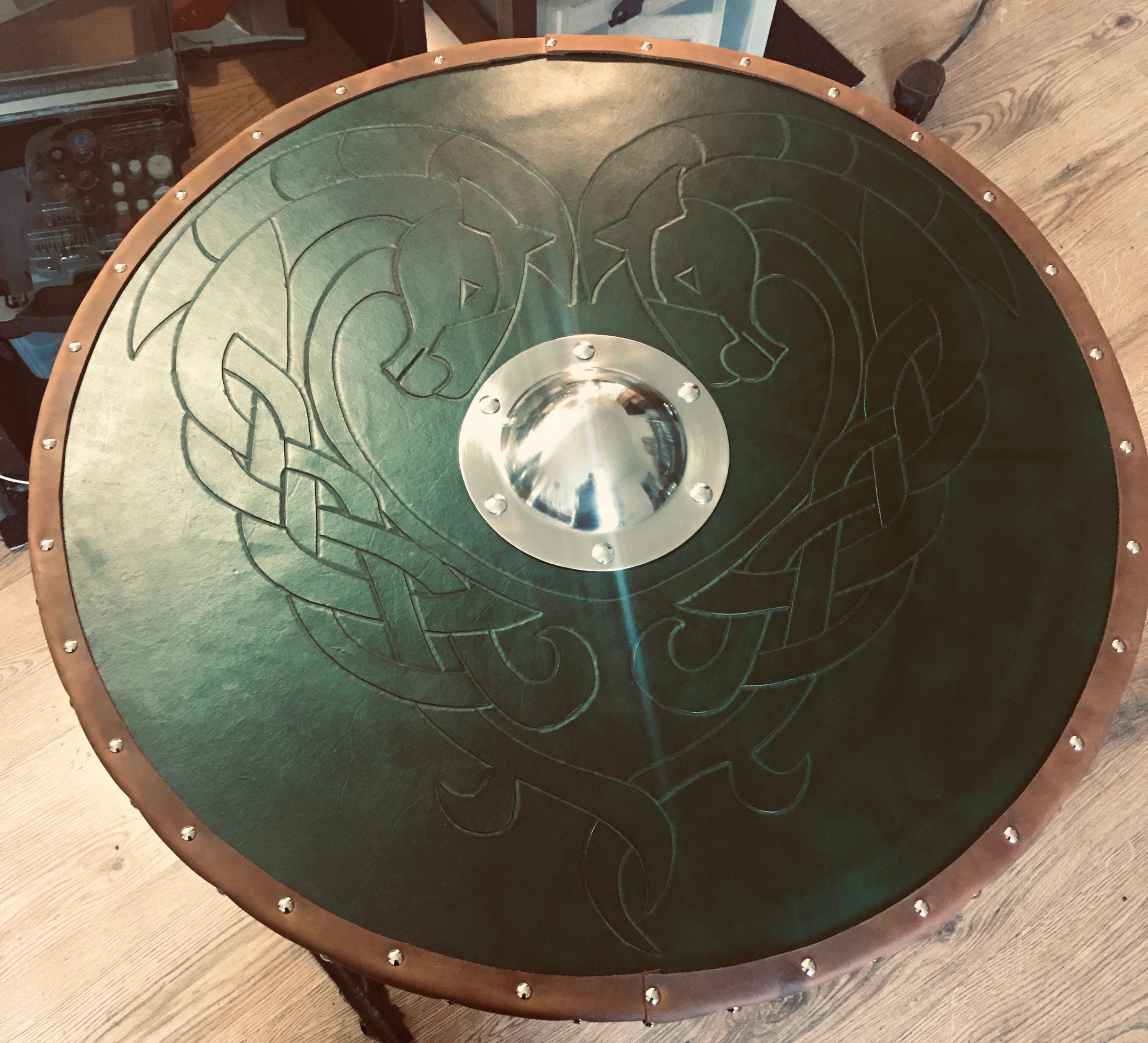 Viking Shield/ Handmade Leather Covered Viking/ Celtic Shield. - Etsy UK