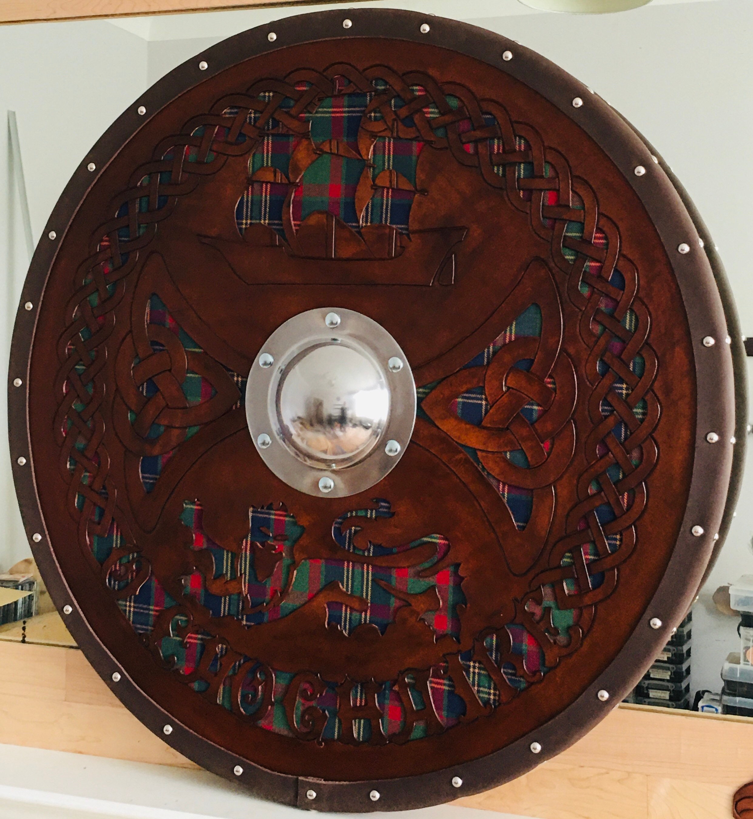 Viking Shield/ Handmade Leather Covered Viking/ Celtic Shield. | Etsy