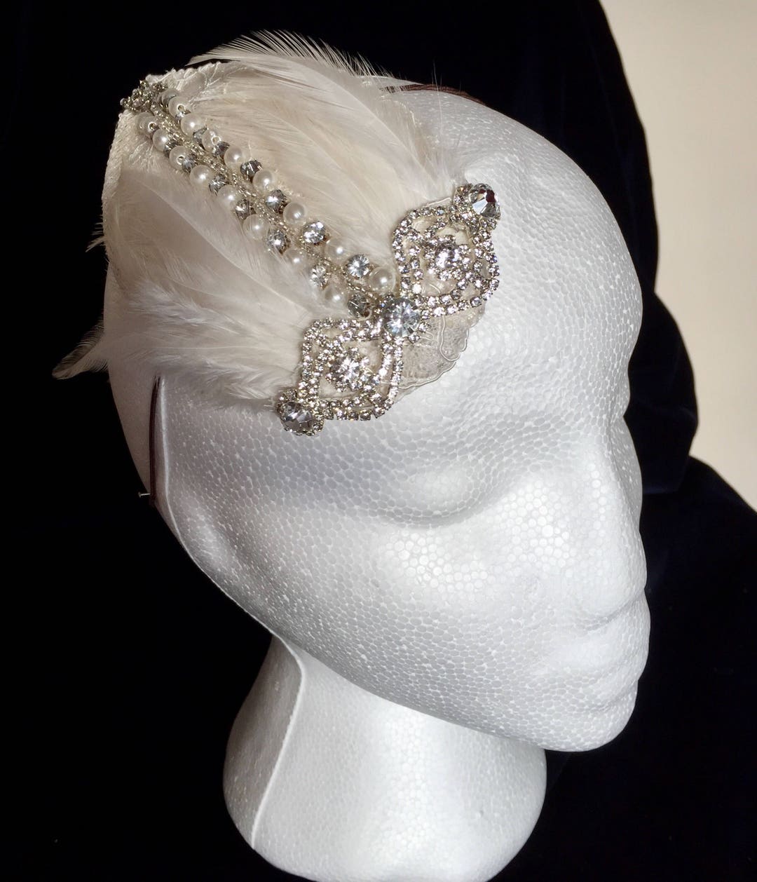 Vintage Inspired Bridal Headpiece.wedding Headpiece, Feathers and ...