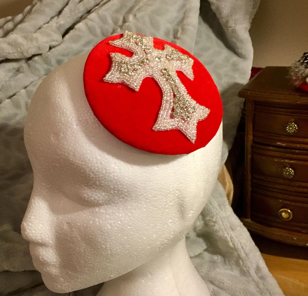 Red Velvet Fascinator for Weddings , Special Occasions , New Year's Eve ...