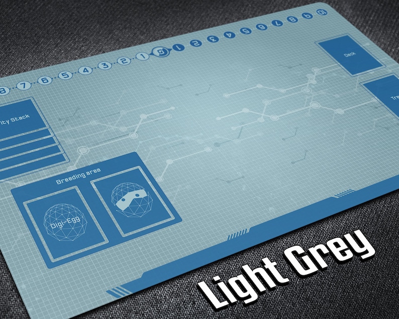 2player Digimon TCG Playmat With Clean Layout, Minimalist Card Game Mat ...