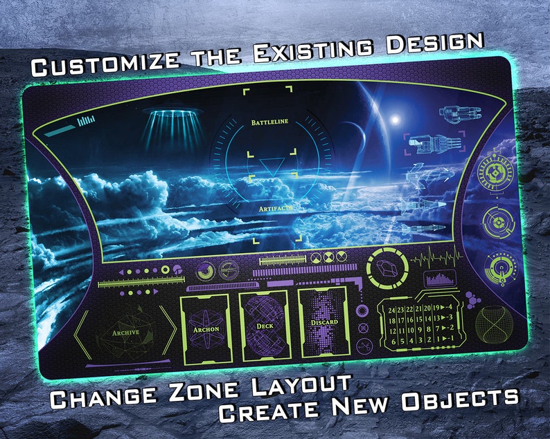 Keyforge Card Game Mat for House Mars Players With Playing - Etsy