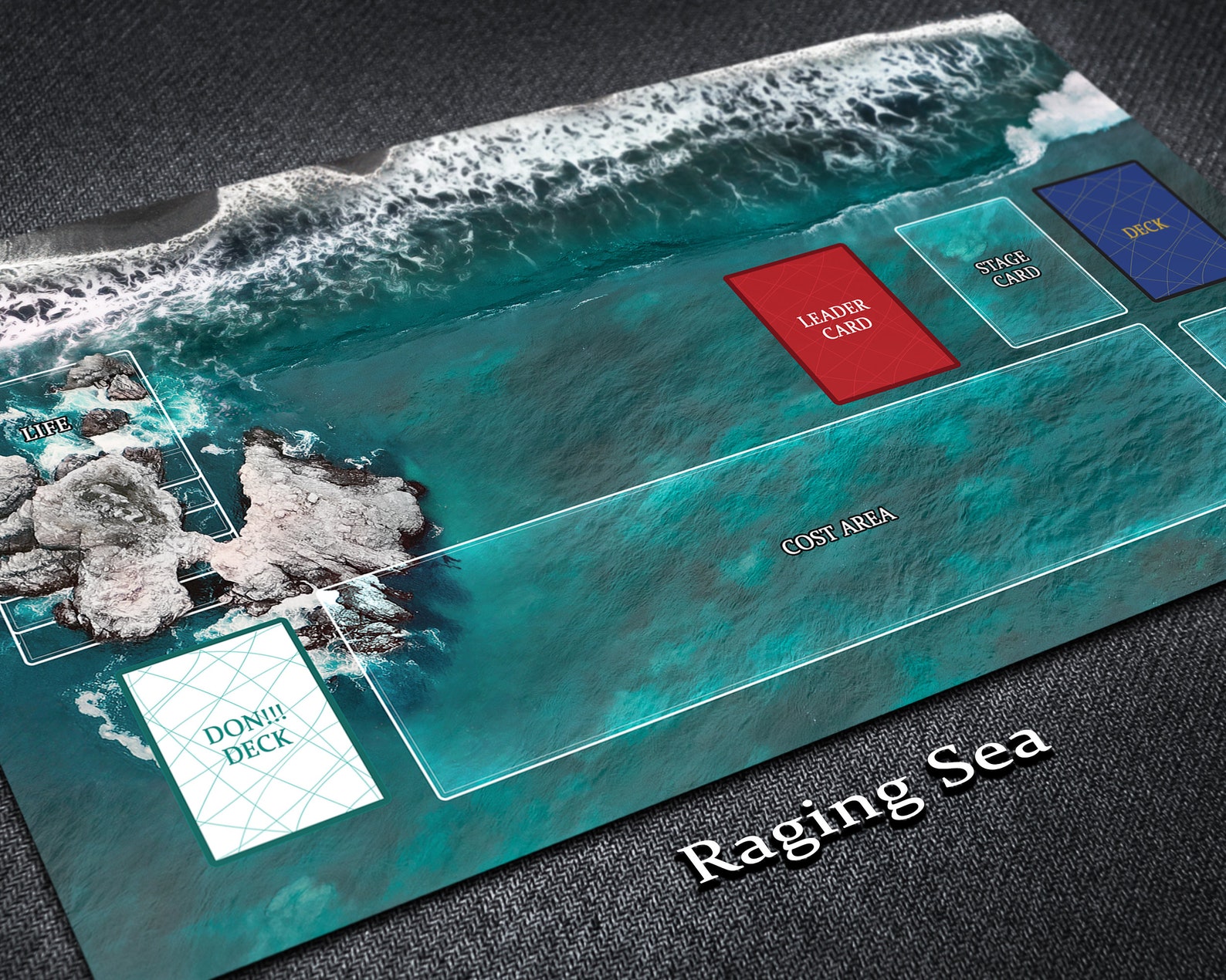 2-player One Piece Card Game Playmat With Custom Field Zones ...