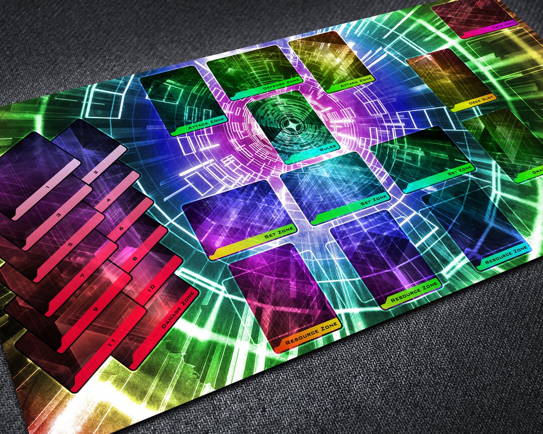 Gate Ruler TCG Playmat With Custom Field Zones for All Factions, Single ...