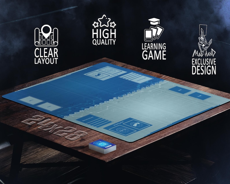 2player Digimon TCG Playmat With Clean Layout, Minimalist Card Game Mat ...