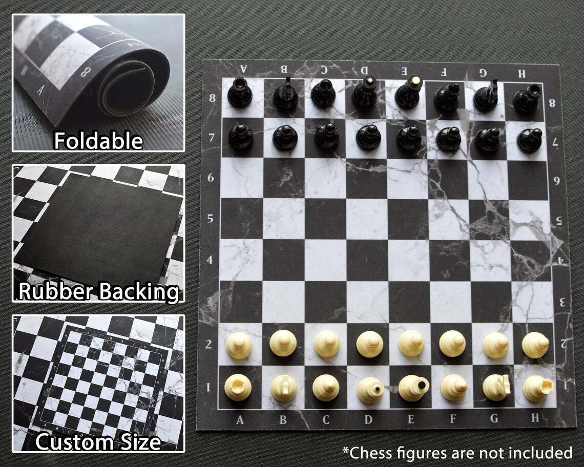 Classic Chess Board Printed as a Playmat Gaming Checkerboard | Etsy