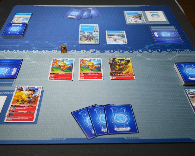 2player Digimon TCG Playmat With Clean Layout, Minimalist Card Game Mat ...